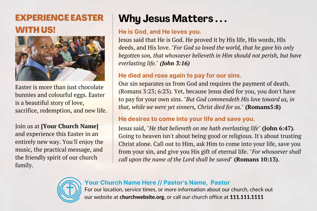 Professional Easter Outreach Card (Cava Ready for Easy Editing ...
