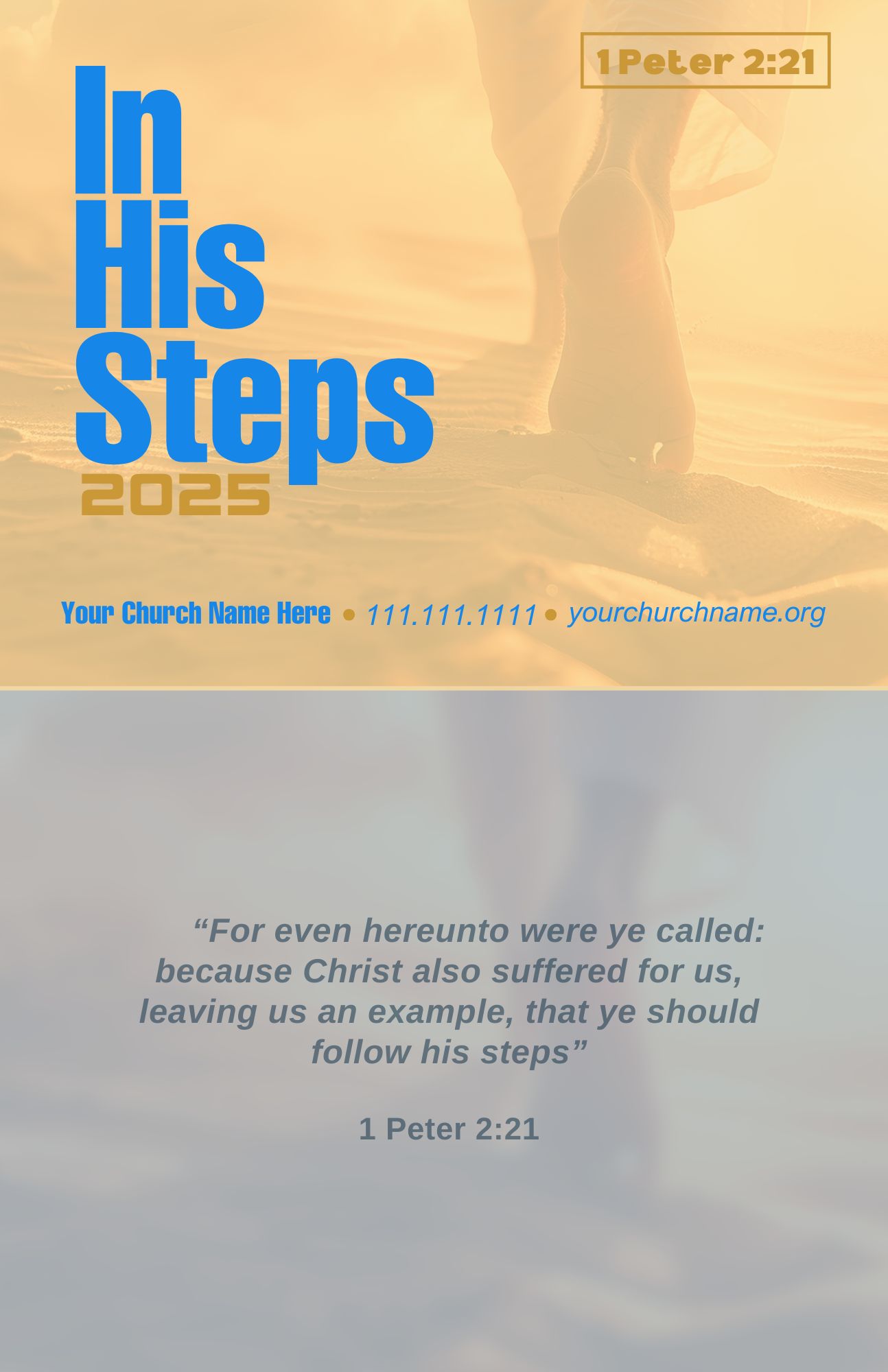 In His Steps Yearly Theme design, Canva Design Template, easy to Edit ...
